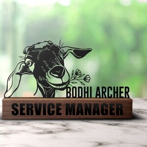 Custom Goat Desk Name Plate Wedge, Personalized Farmhouse Nameplate ...