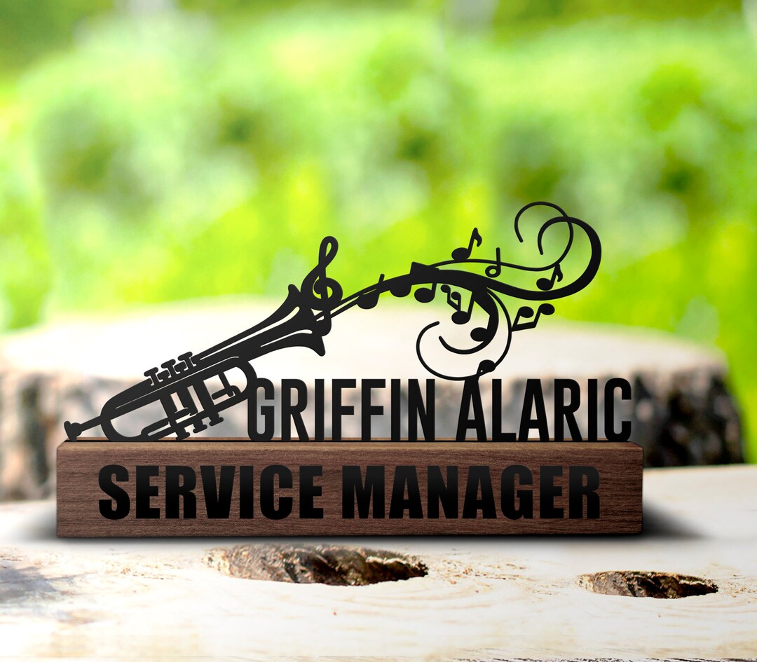 Custom Trumpet Player Desk Name Plate Wedge Personalized Trumpet ...