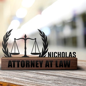 Custom Lawyer Desk Name Plate Wedge, Personalized Attorney Gift ...
