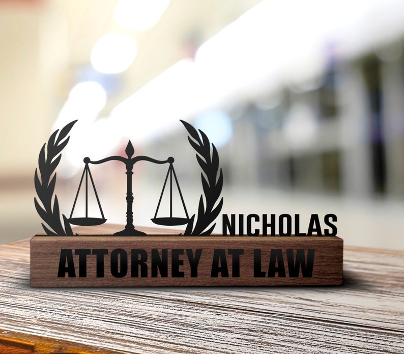Custom Lawyer Desk Name Plate Wedge, Personalized Attorney Gift ...