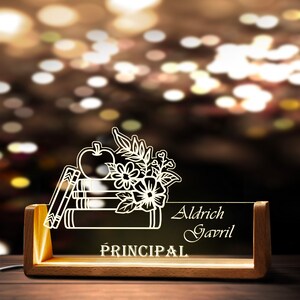 Custom Principal Desk Name Plate Personalized Head of School LED Light ...