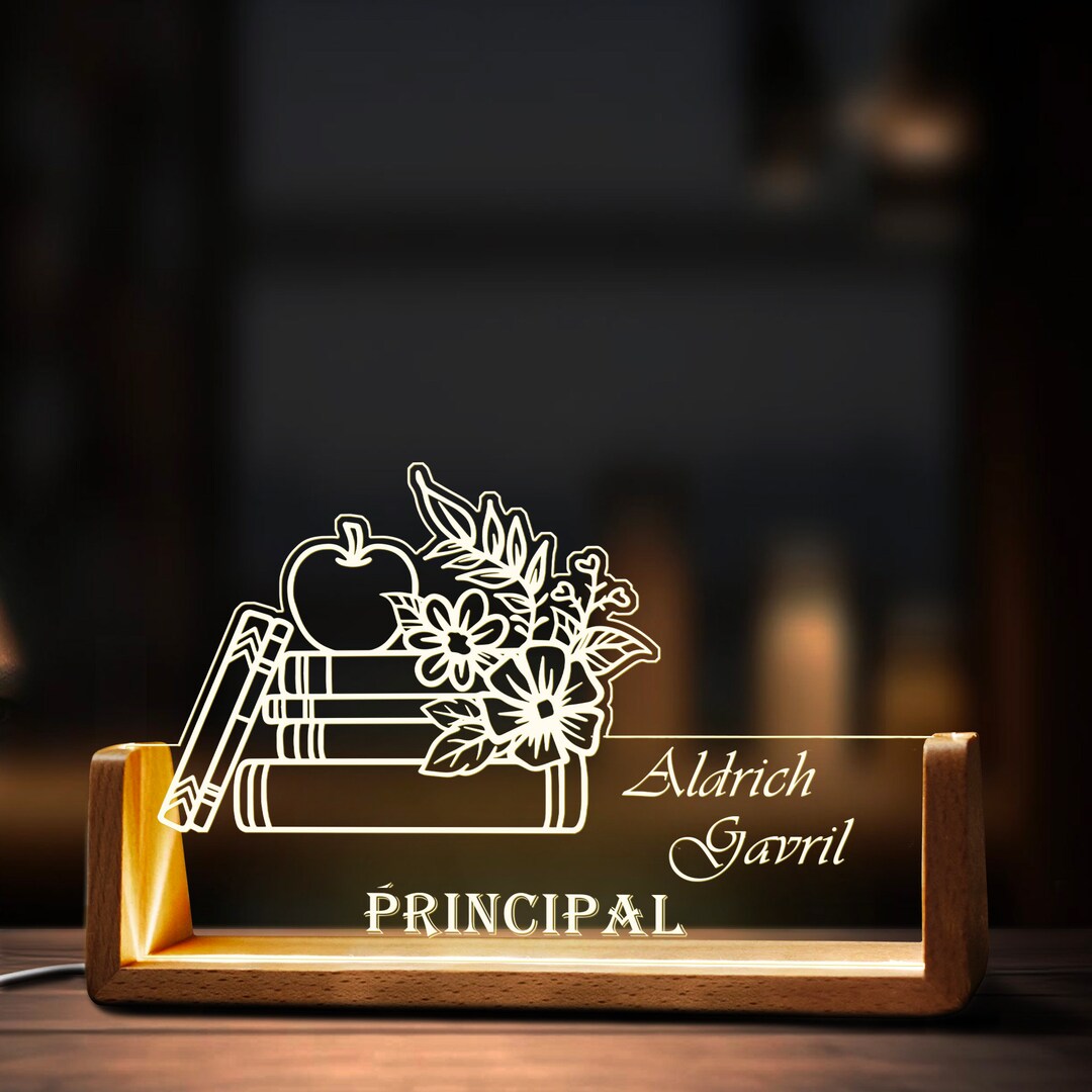 Custom Principal Desk Name Plate Personalized Head of School LED Light ...