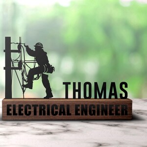 Custom Electrical Engineer Desk Name Plate Wedge Personalized ...