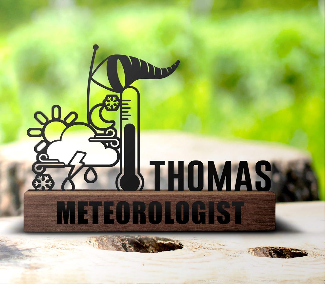 Custom Meteorologist Desk Name Plate Wedge Personalized Meteorological ...