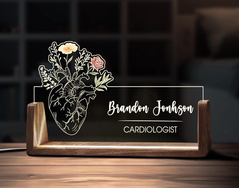 Custom Cardiologist Desk Name Plate Personalized Heart Surgeon Acrylic ...