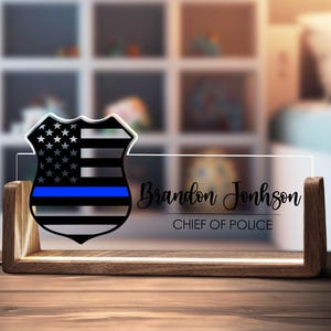 Custom Police Officer Desk Name Plate Personalized Law Enforcement Logo ...