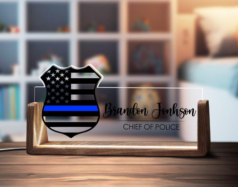 Custom Police Officer Desk Name Plate Personalized Law Enforcement Logo ...