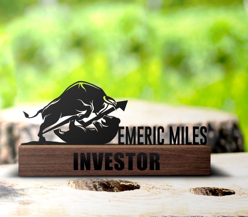 Custom Investor Desk Name Plate Wedge Personalized Investments ...