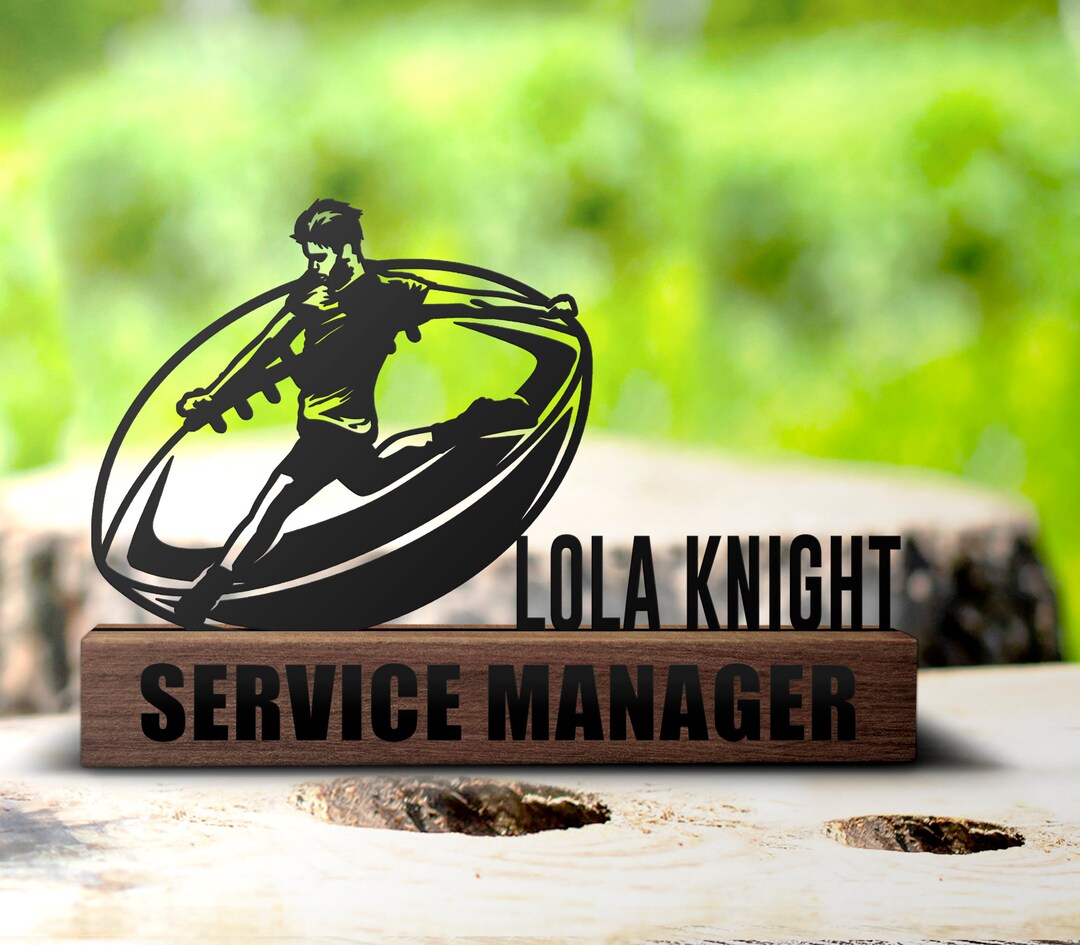 Custom Rugby Union Sport Desk Name Plate Wedge Personalized Player ...