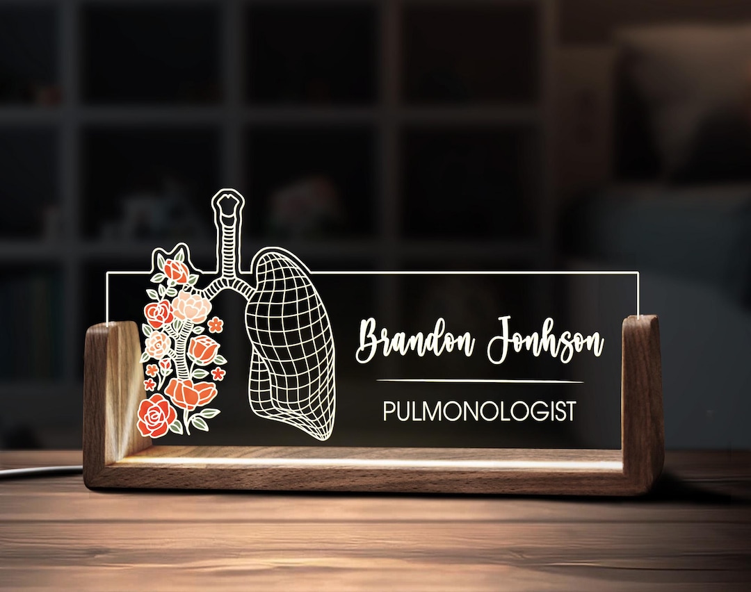 Custom Pulmonologist Desk Name Plate Personalized 3D Lung Lamp LED ...