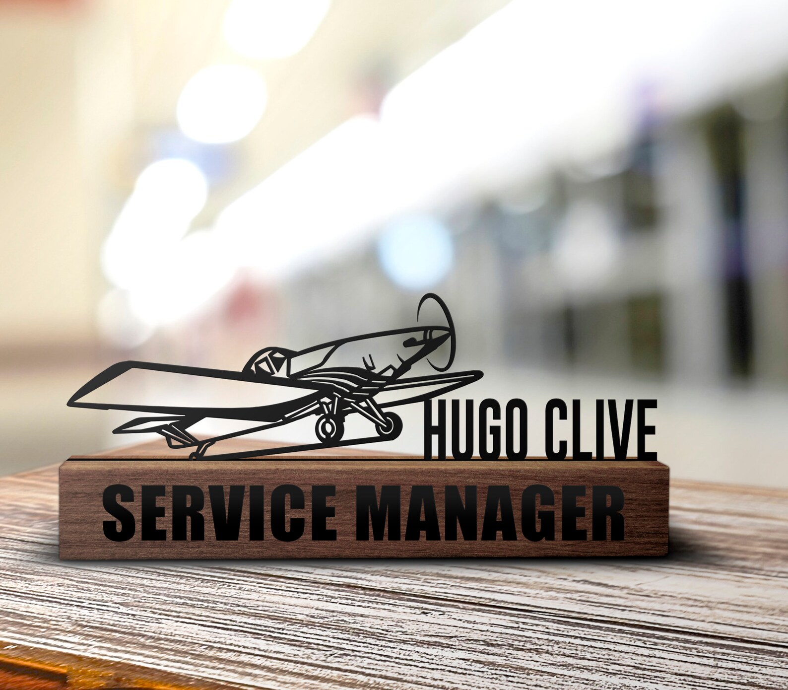 Custom Airplane Desk Name Plate Wedge Personalized Pilot Nameplate ...