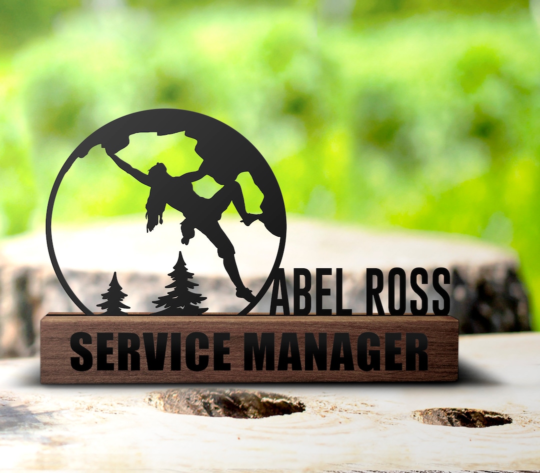 Custom Rock Climbing Desk Name Plate Wedge Personalized Mountain Climb ...