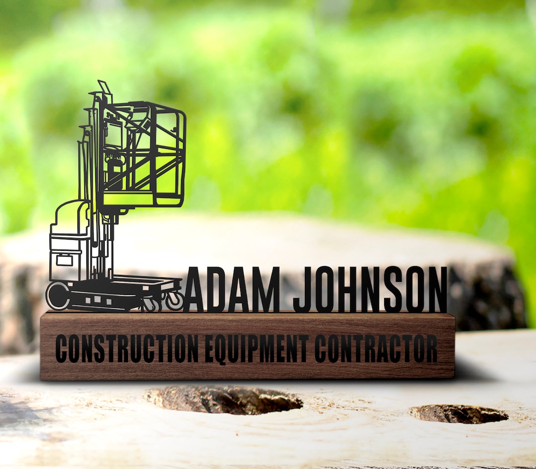 Custom Single Manlift Desk Name Plate Wedge Personalized Equipment ...