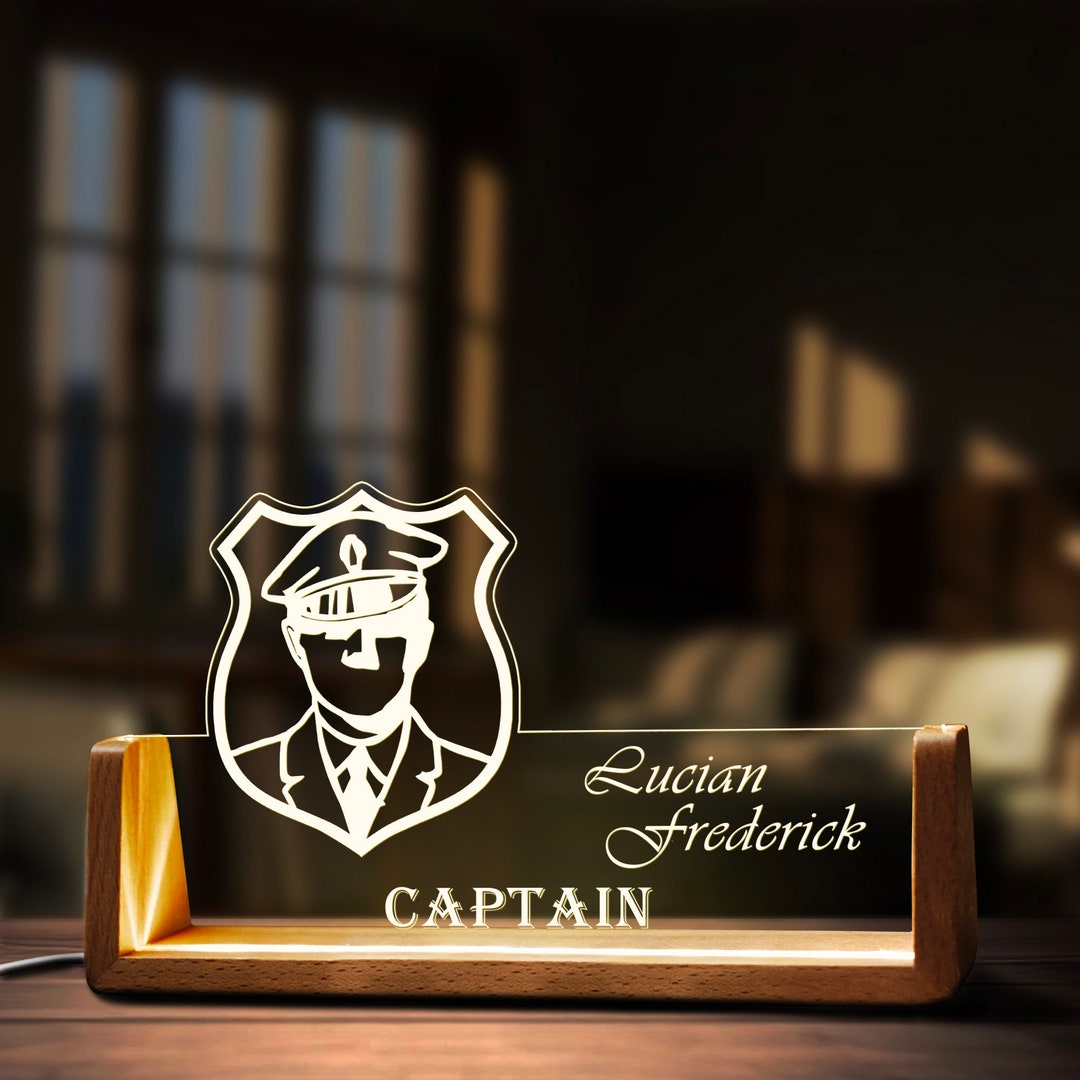 Custom Police Desk Name Plate Personalized Law Enforcementr LED Light ...