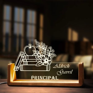 Custom Principal Desk Name Plate Personalized Head of School LED Light ...