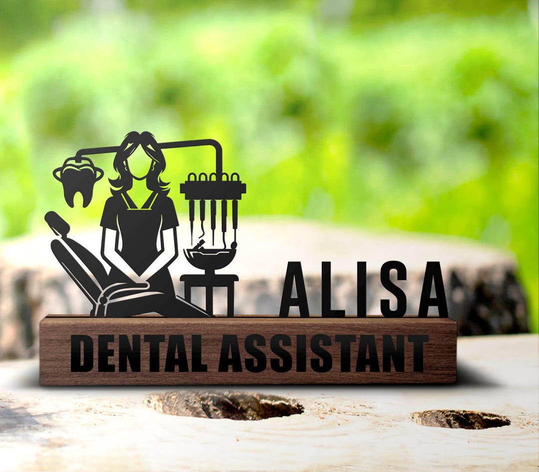 Custom Dentist Desk Name Plate Wedge Personalized Dental Assistant ...