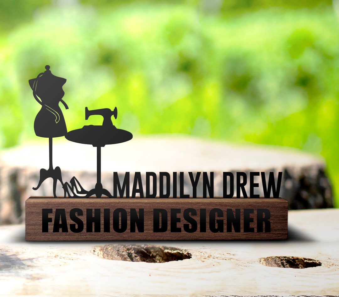 Custom Fashion Designer Desk Name Plate Wedge Personalized Fashionista ...