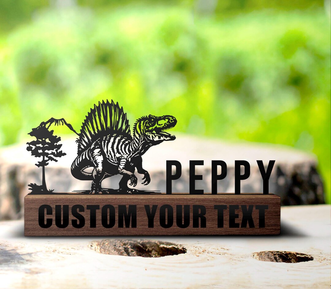 Custom Dinosaur Desk Name Plate Wedge Personalized Spinosaurus ...