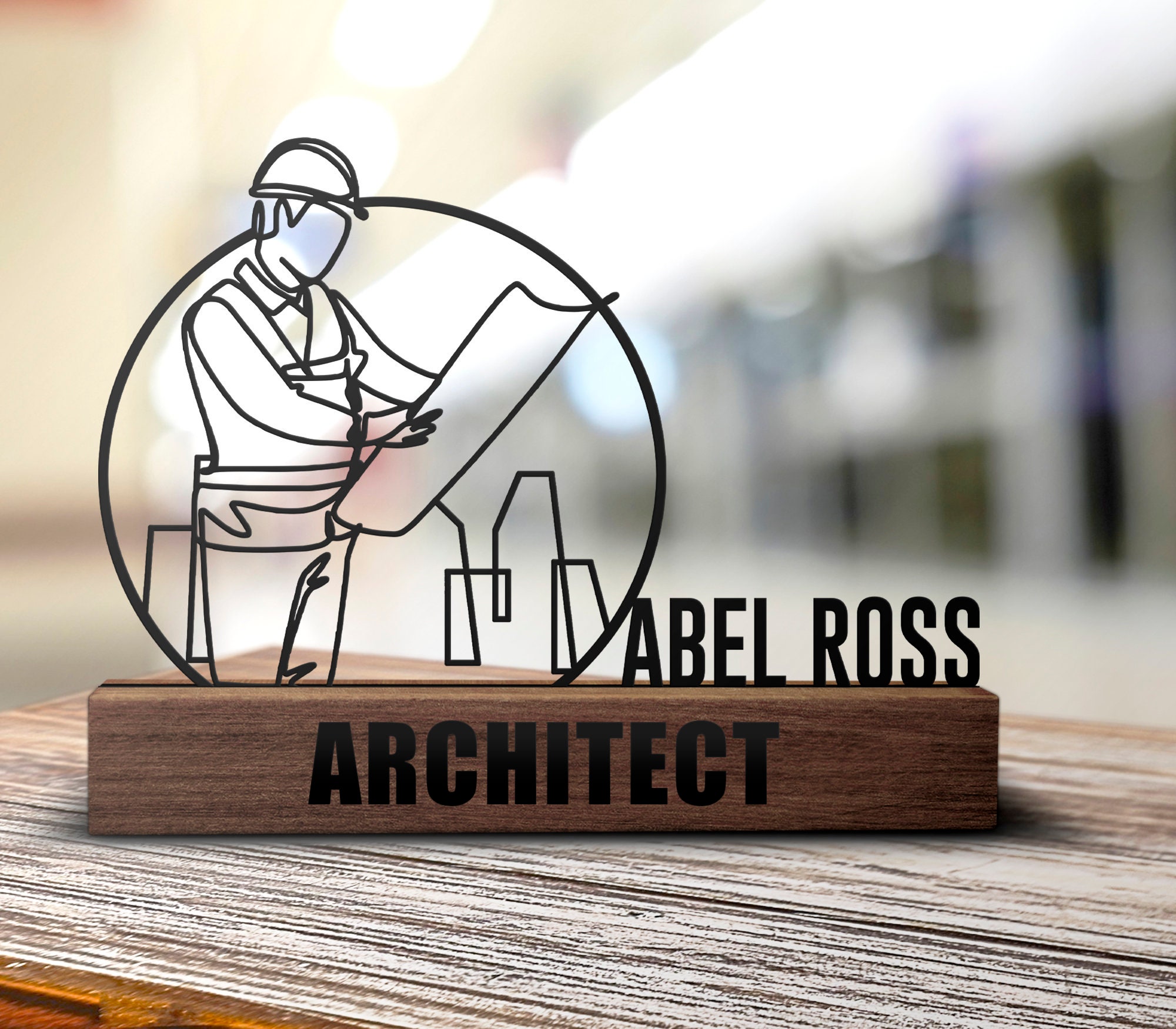 Custom Architect Desk Name Plate Wedge Personalized Architecture ...