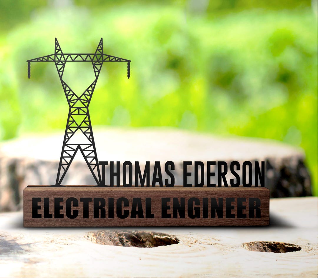 Custom Electrical Engineer Desk Name Plate Wedge Personalized ...