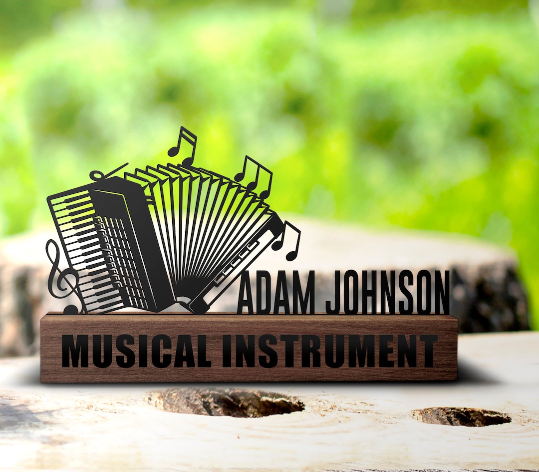 Custom Accordion Musical Instrument Desk Name Plate Wedge Personalized ...