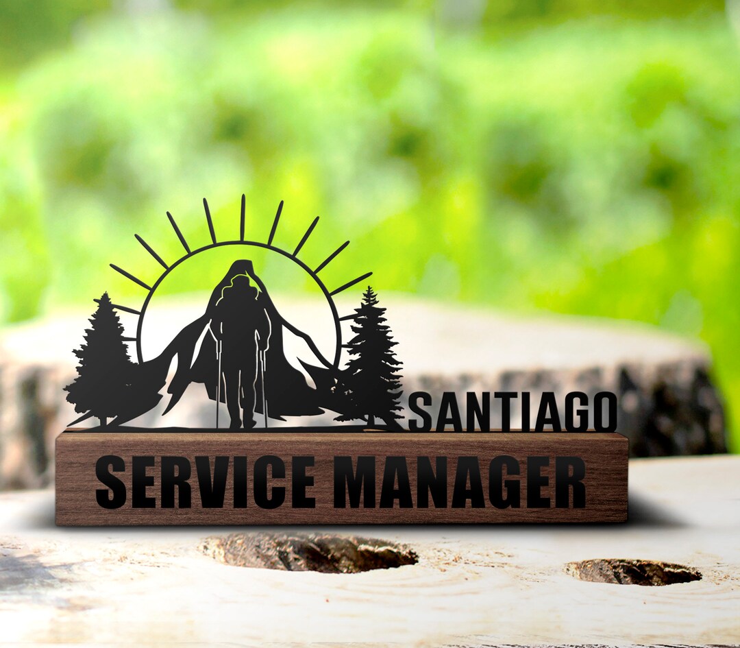 Custom Hiking Camping Desk Name Plate Wedge Personalized Hiker Camper ...