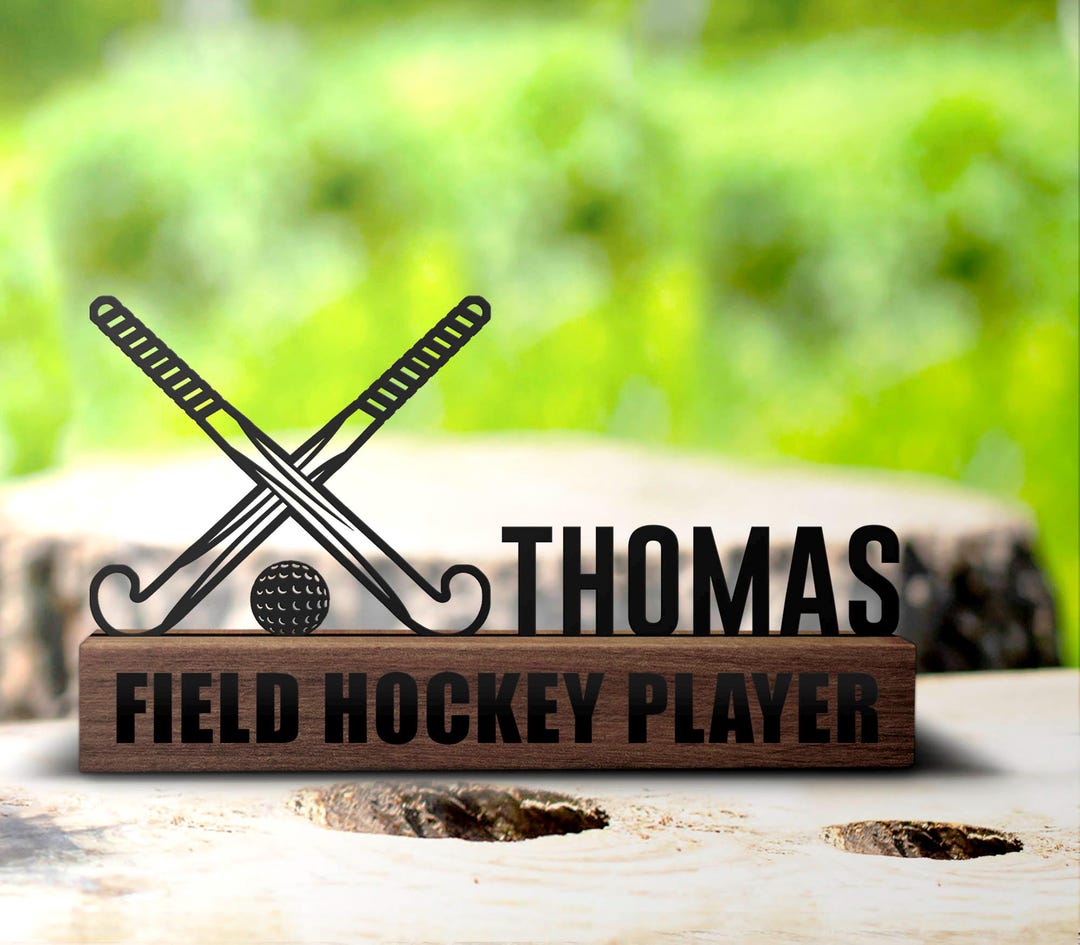 Custom Field Hockey Stick Desk Name Plate Wedge Personalized Player ...