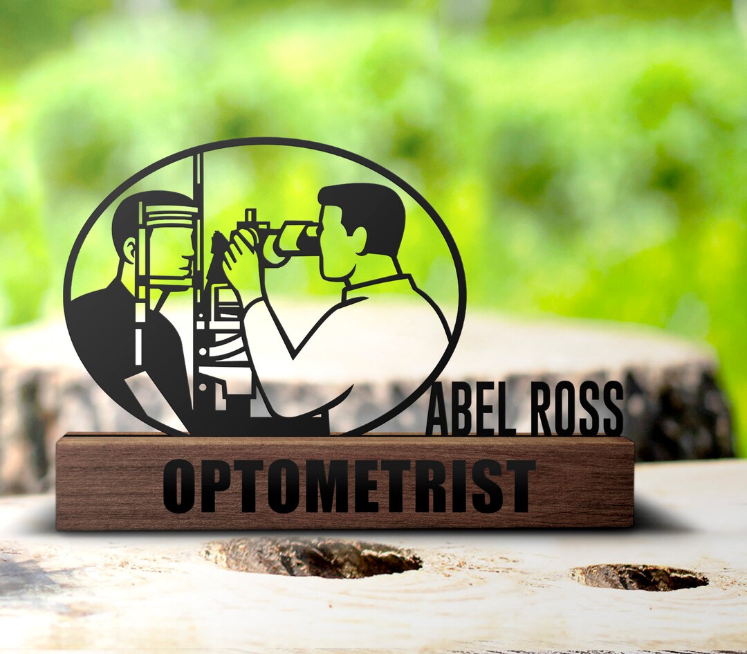 Custom Optometry Gift Desk Name Plate Wedge Personalized Optometrist ...