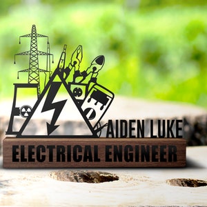 Custom Electrical Engineer Desk Name Plate Wedge Personalized ...
