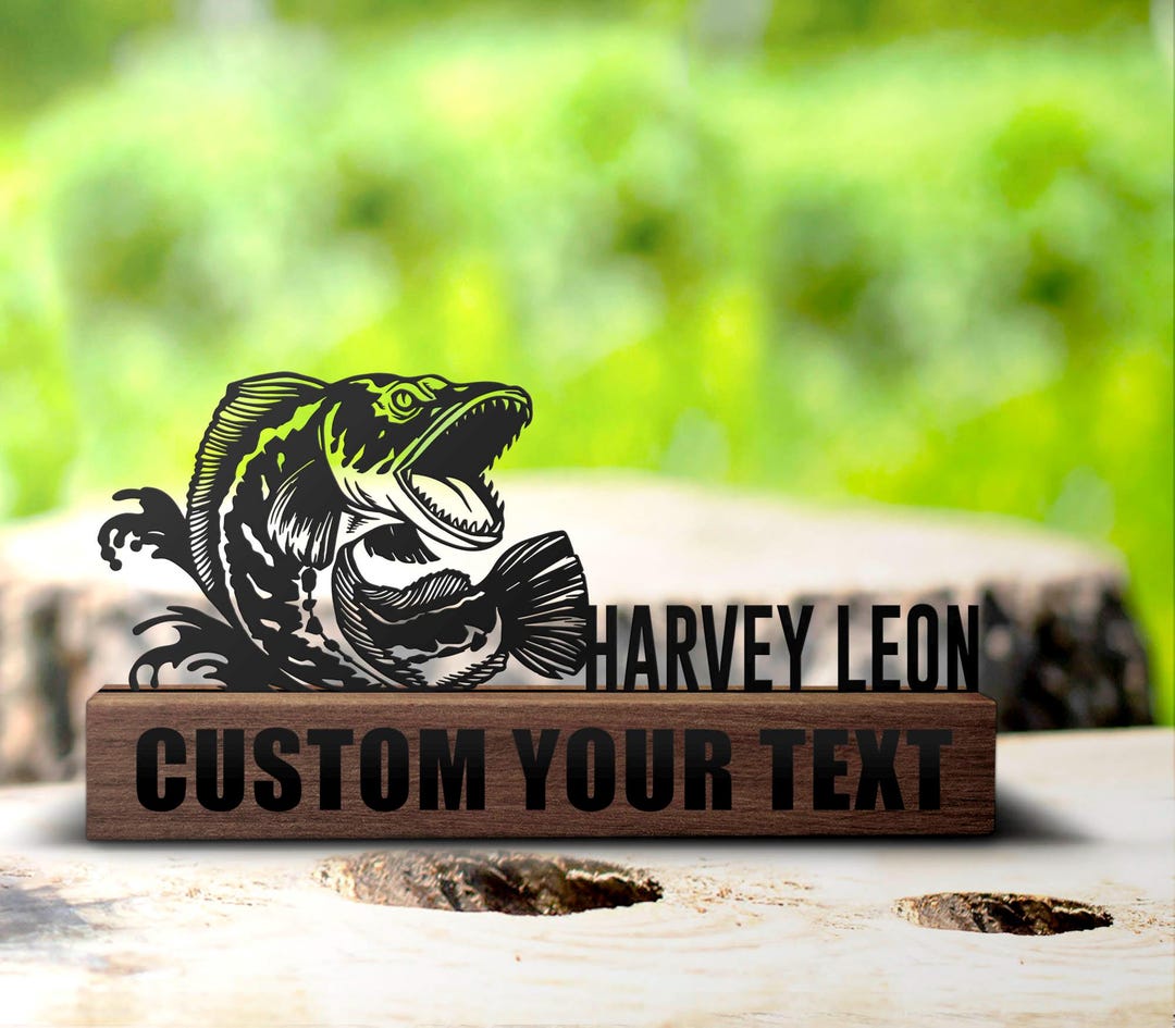 Custom Snakehead Fish Desk Name Plate Wedge Personalized Fisher ...
