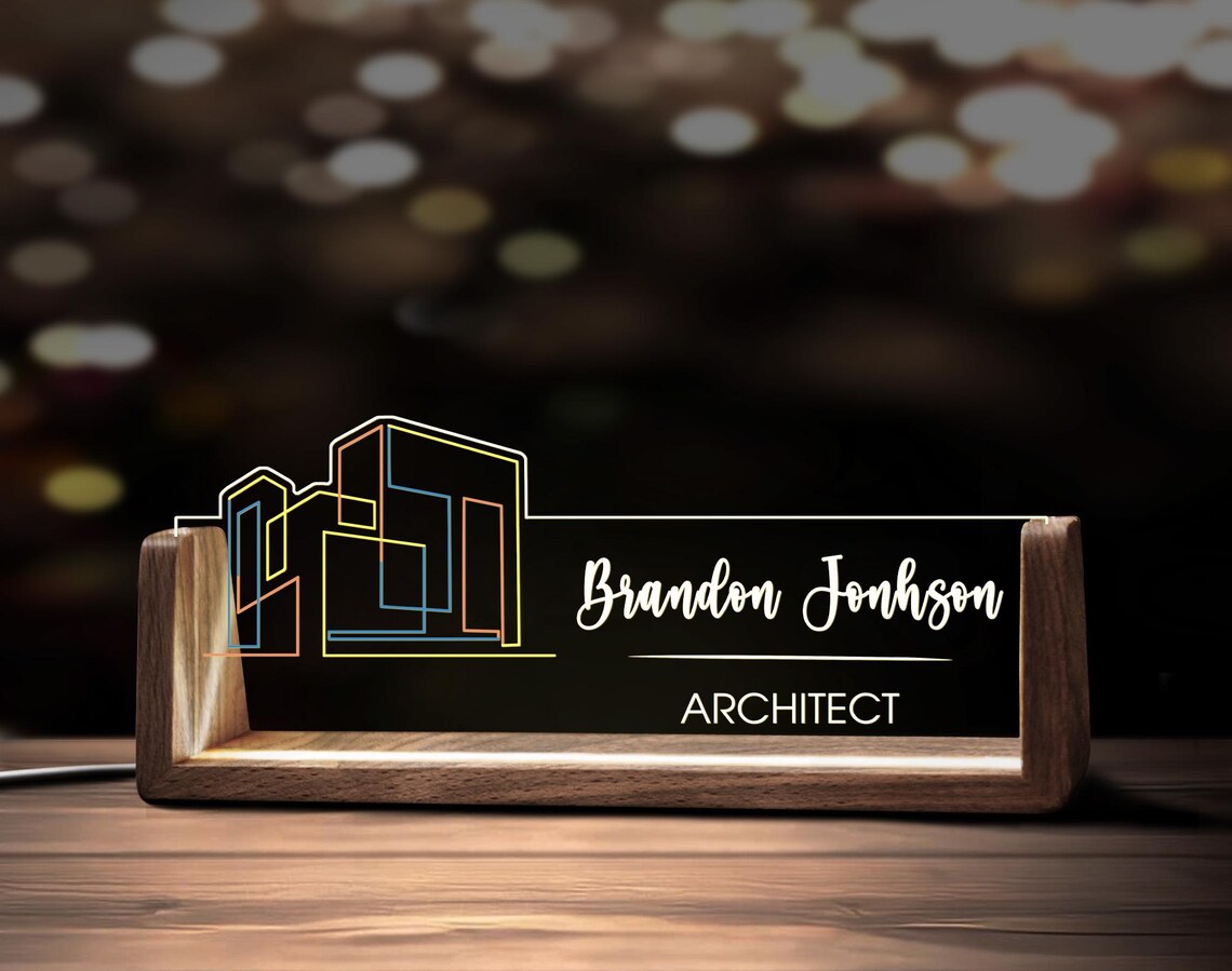 Personalized Architect Desk Name Plate, Architecture Acrylic Name Sign ...