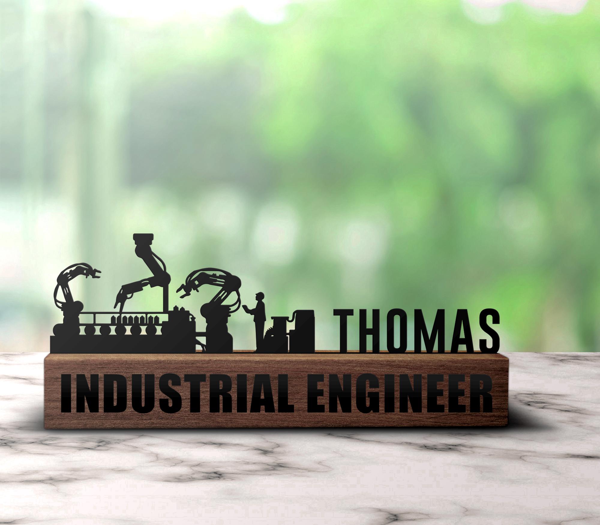Custom Industrial Engineer Desk Name Plate Wedge Personalized ...