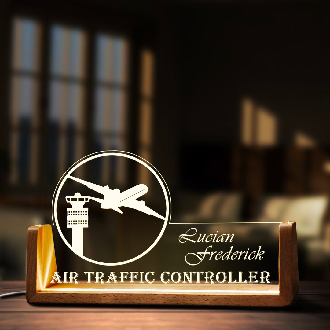 Custom Air Traffic Controller Desk Name Plate Personalized LED Light ...
