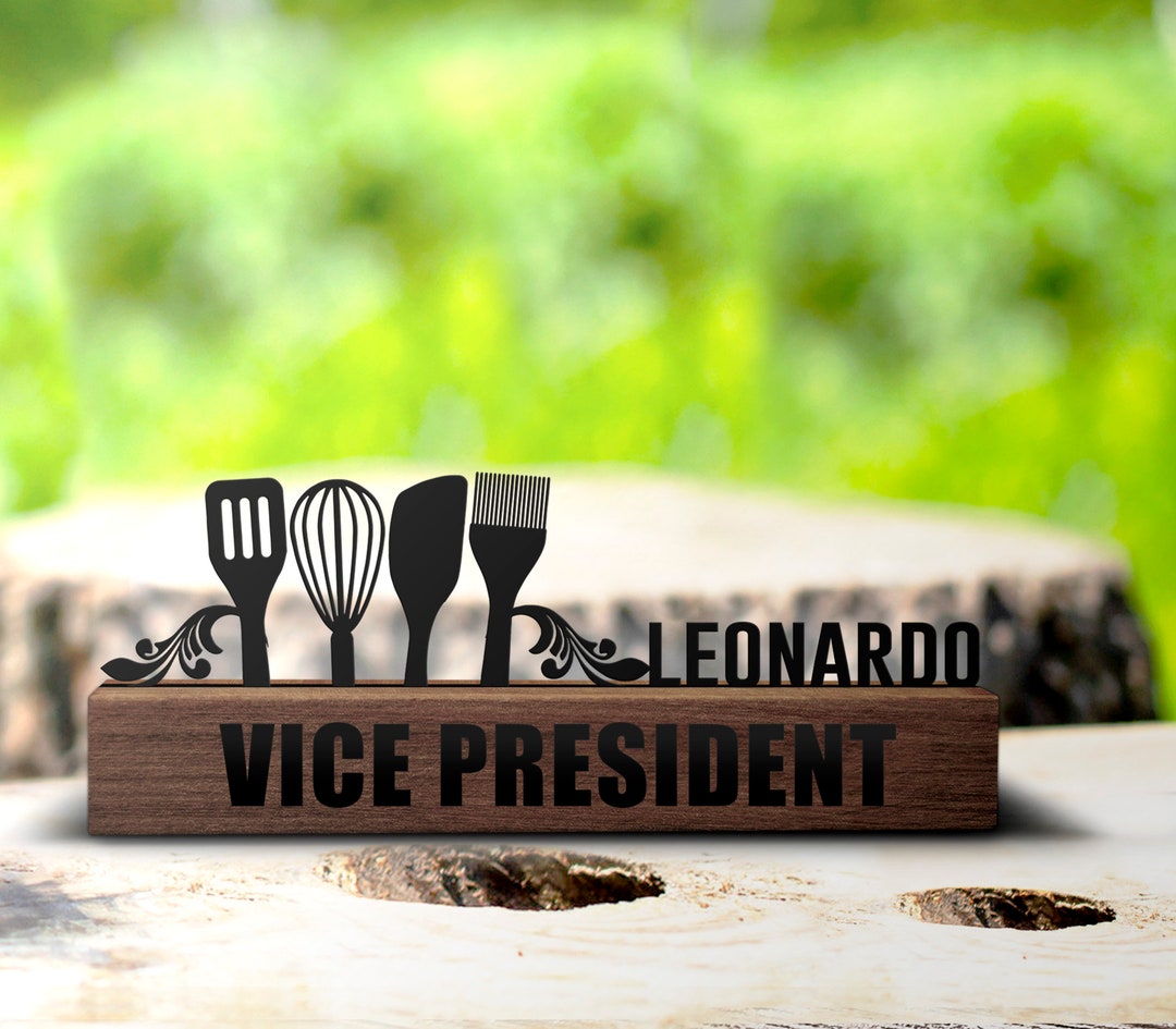 Custom Baking Desk Name Plate Wedge, Personalized Baker Nameplate ...