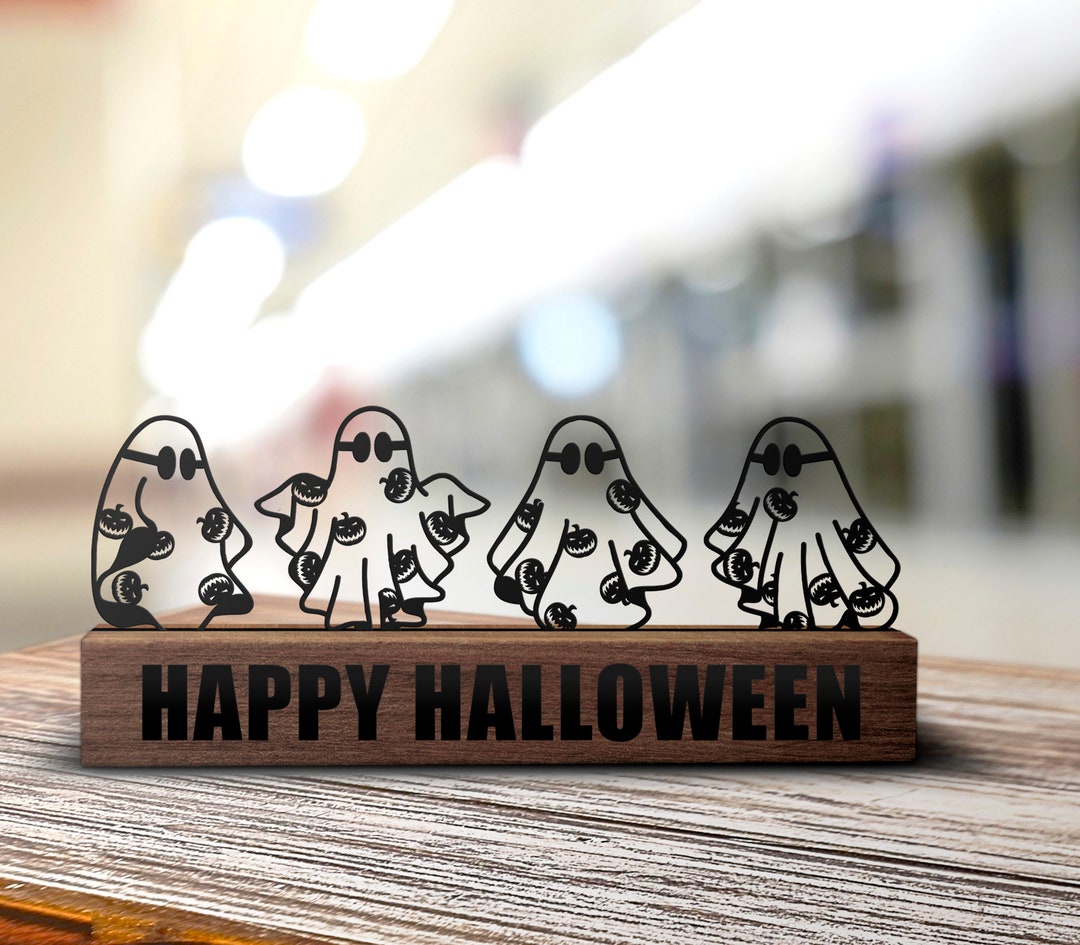 Custom Halloween Desk Name Plate Wedge Personalized Ghost Nameplate ...