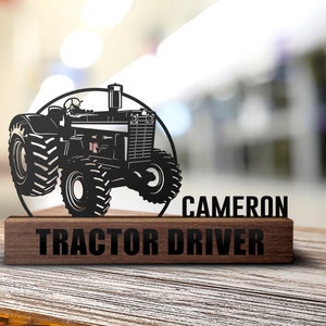 Custom Tractor Driver Desk Name Plate Wedge Personalized Farmhouse ...