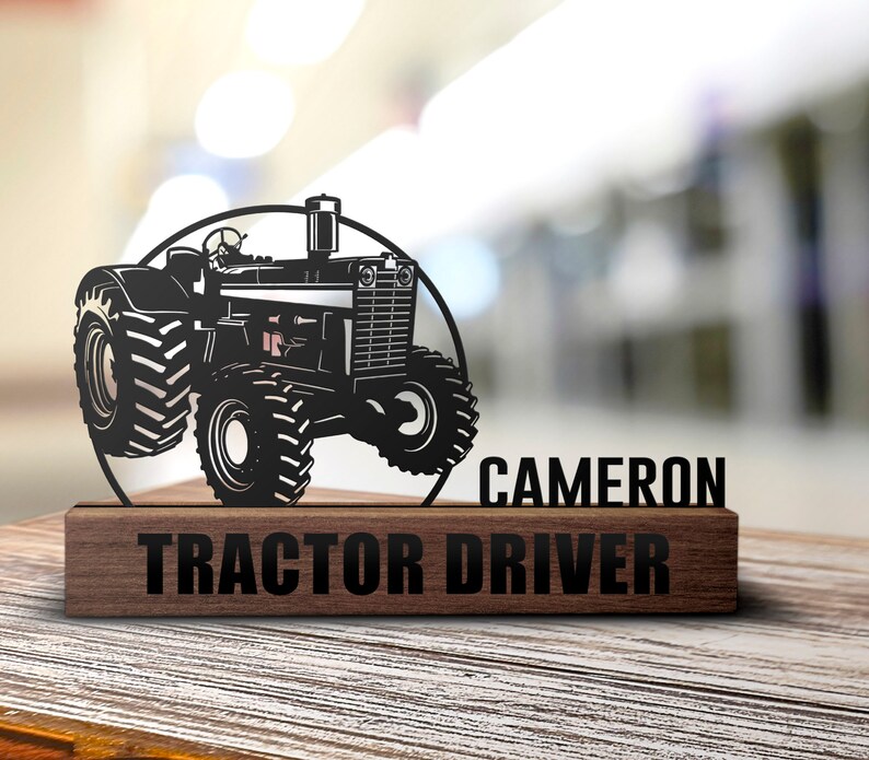 Custom Tractor Driver Desk Name Plate Wedge Personalized Farm - Etsy