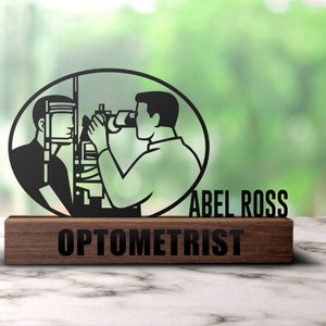 Custom Optometry Gift Desk Name Plate Wedge Personalized Optometrist ...