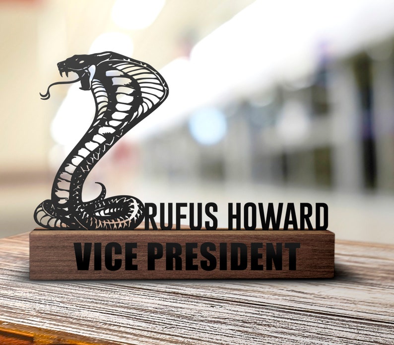 Custom King Cobra Snake Desk Name Plate Wedge, Personalized Cobra ...