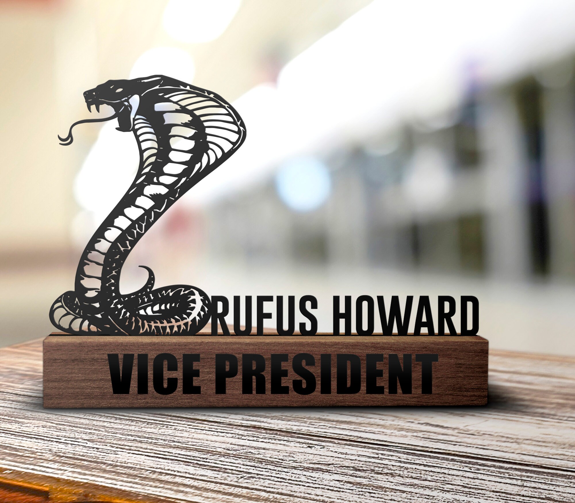 Custom King Cobra Snake Desk Name Plate Wedge Personalized - Etsy