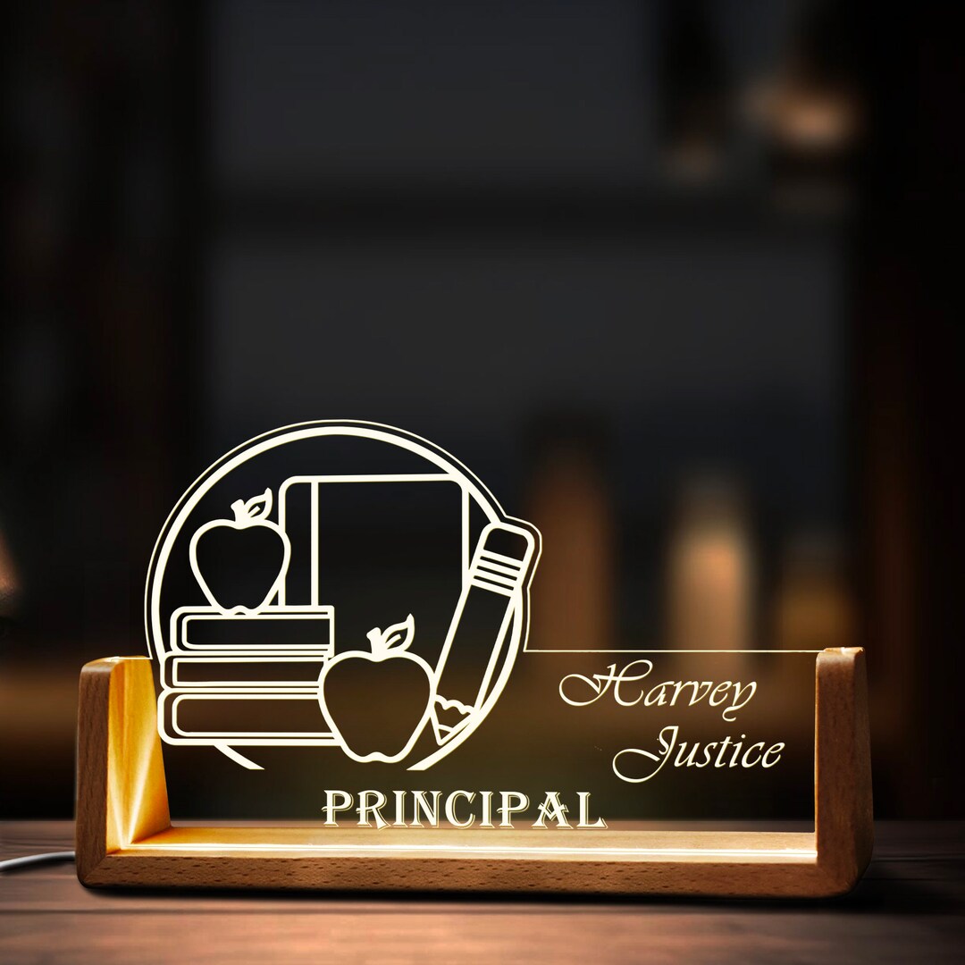 Custom Principal Desk Name Plate Personalized Head of School LED Light ...