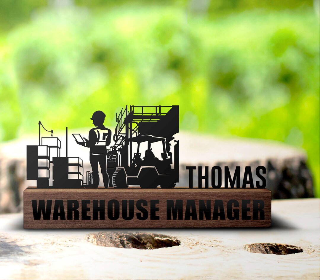 Custom Warehouse Manager Desk Name Plate Wedge Personalized Warehouse ...