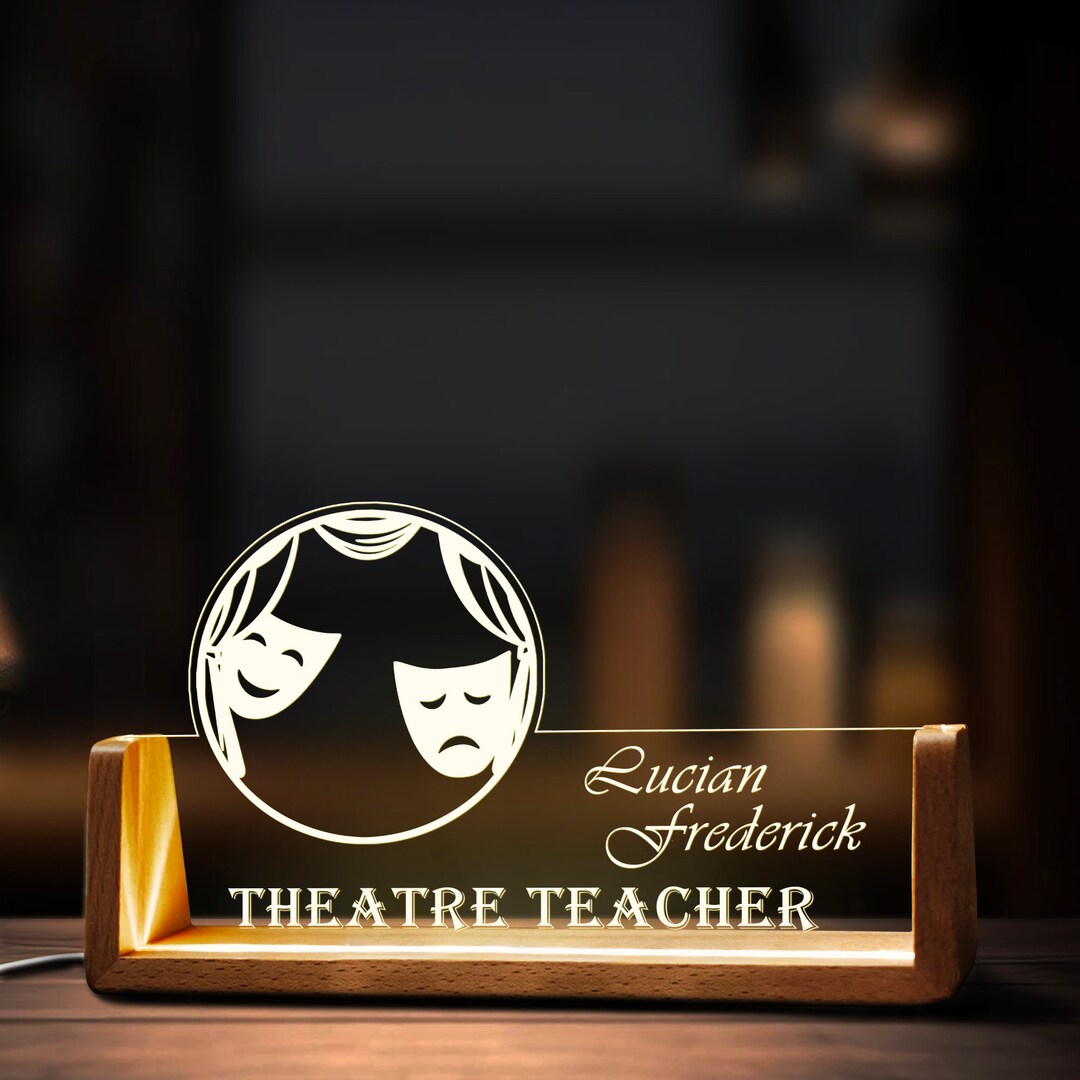 Custom Theatre Teacher Desk Name Plate Personalized Drama Teacher LED ...