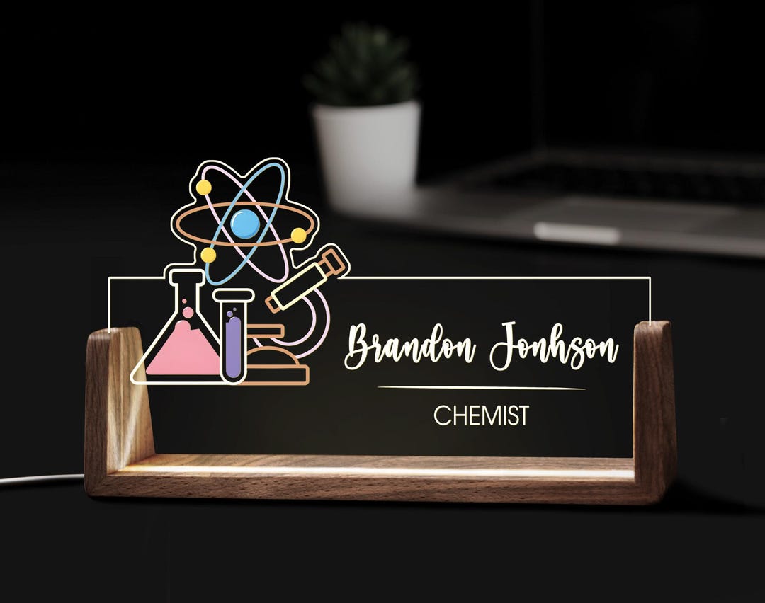 Custom Chemist Desk Name Plate Personalized Chemical Engineer Acrylic ...