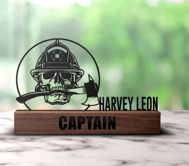 Custom Firefighter Desk Name Plate Wedge Personalized Fireman - Etsy