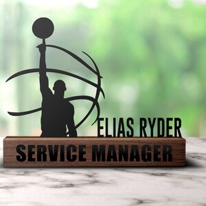 Custom Basketball Desk Name Plate Wedge Personalized Player Basketball ...