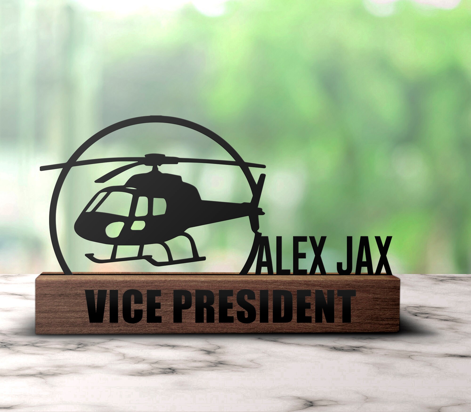 Custom Airplane Desk Name Plate Wedge Personalized Pilot Nameplate ...