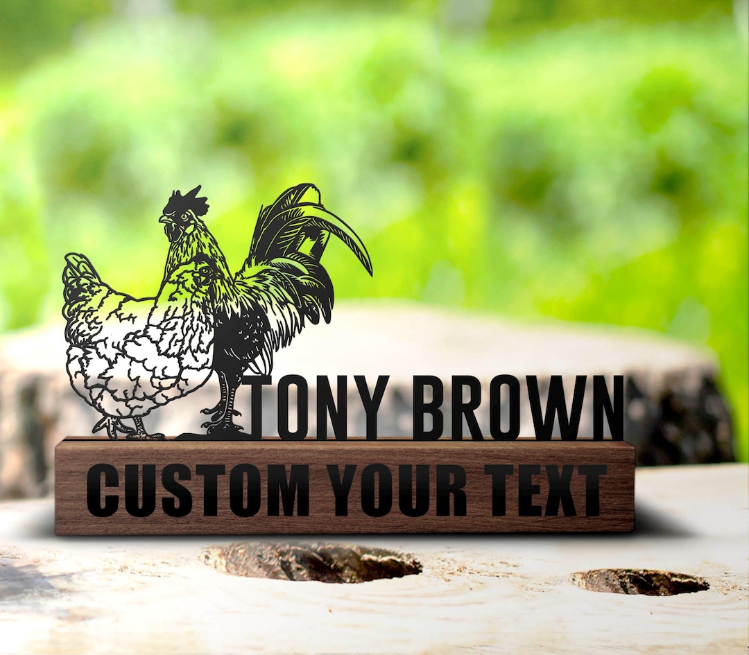 Custom Chicken Coop Desk Name Plate Wedge, Personalized Farmhouse ...