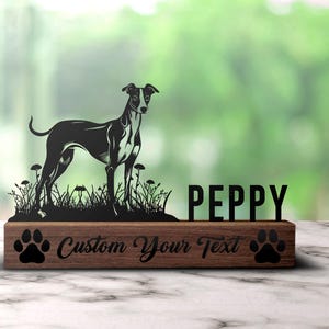 Custom Whippet Dog Desk Name Plate Wedge Personalized Dog Lover ...