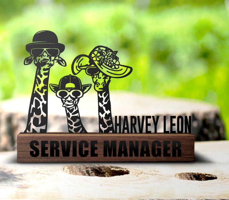 Custom Giraffe Desk Name Plate Wedge Personalized Nameplate - Etsy